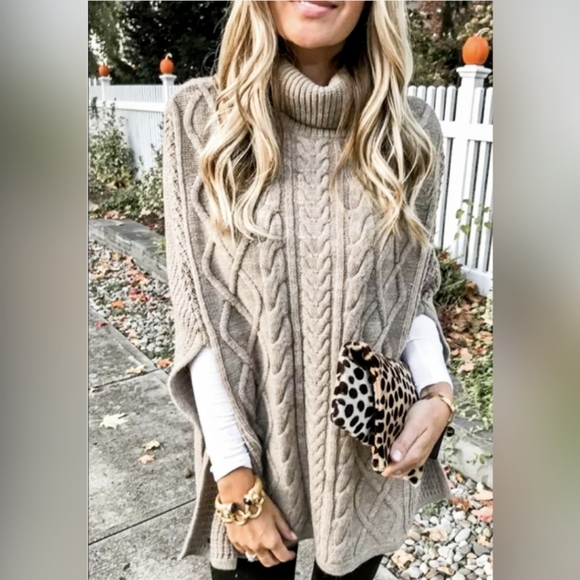 Sweaters | Tan Poncho | Poshmark